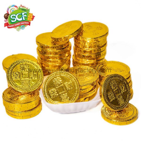Popular golden coins shaped chocolate with foil packing - sweetcandyfactory
