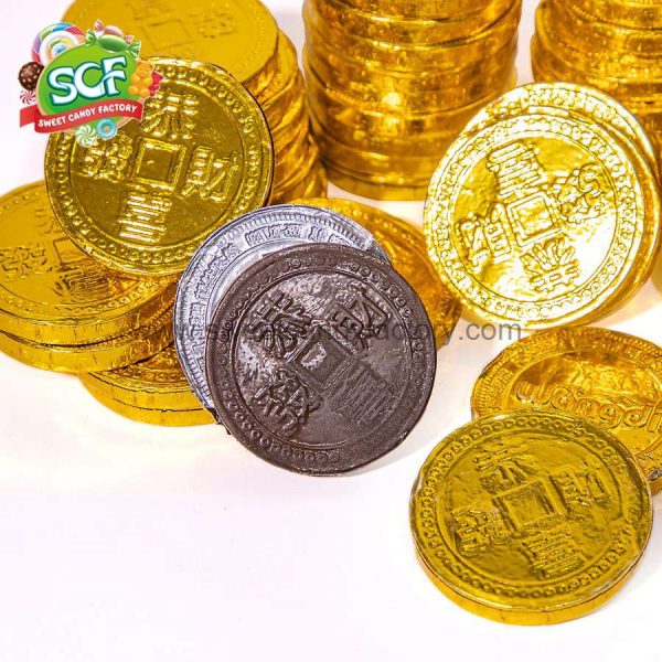 Popular golden coins shaped chocolate with foil packing - sweetcandyfactory