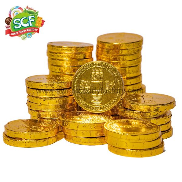 Popular golden coins shaped chocolate with foil packing - sweetcandyfactory
