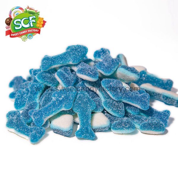 Animal blue and white shark shaped gummy candy - sweetcandyfactory