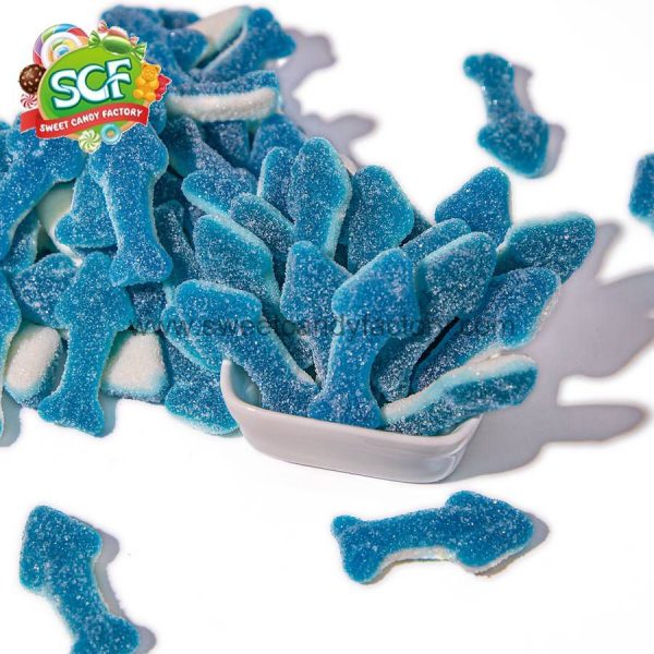 Animal blue and white shark shaped gummy candy - sweetcandyfactory
