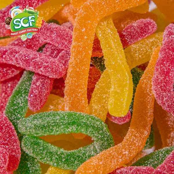 Fruit flavor colors stick gummy candy with coated sugar - sweetcandyfactory