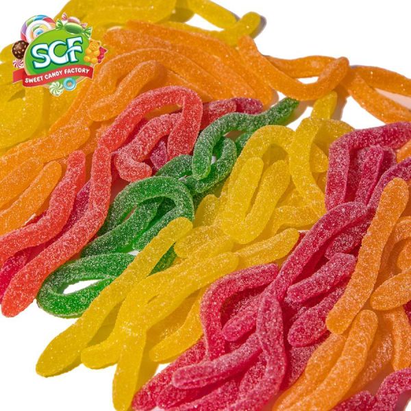 Fruit flavor colors stick gummy candy with coated sugar - sweetcandyfactory